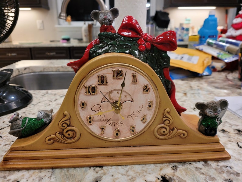 FREE USA Ship Mice on the Mantle Clock Set U Paint Ceramic - Etsy