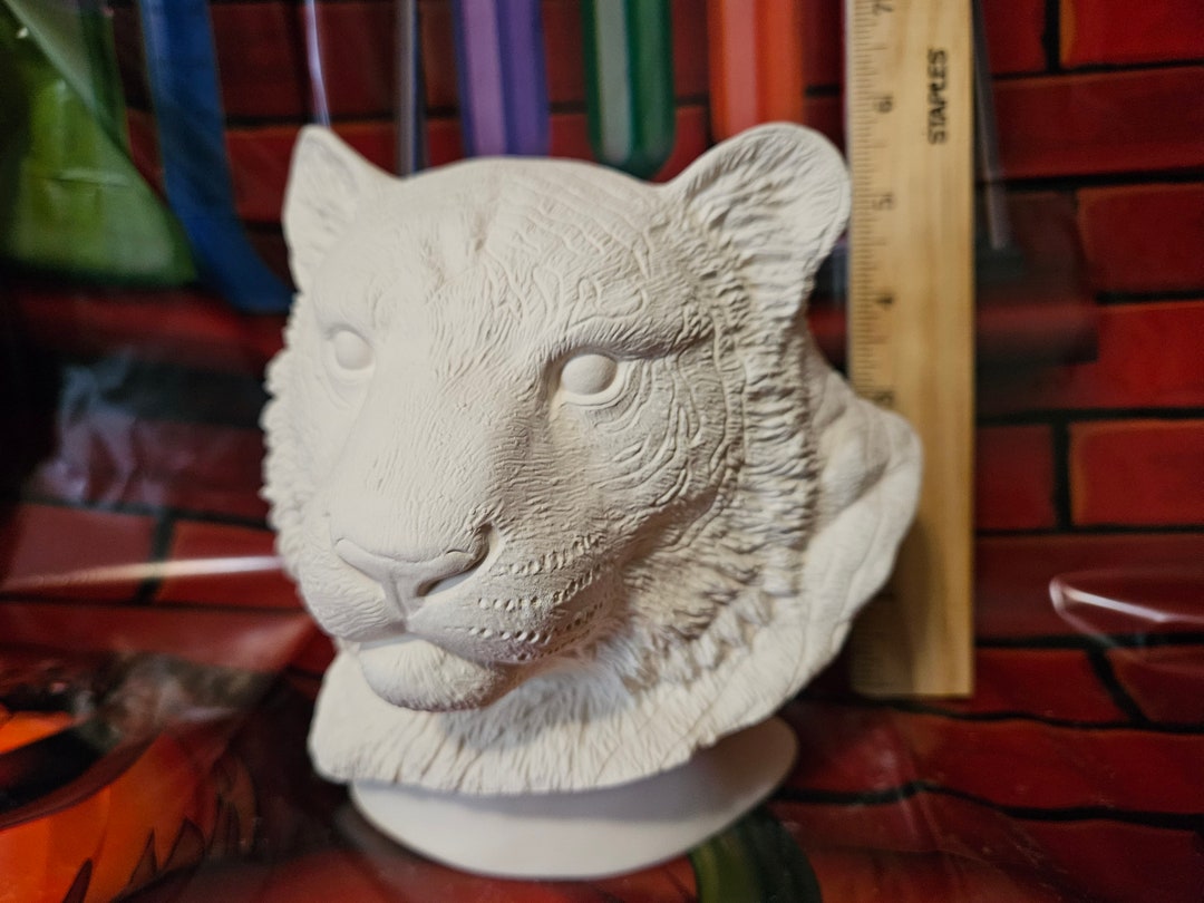 FREE USA Shipping! " Tiger Bust Display "! U Paint Ceramic Bisque ...