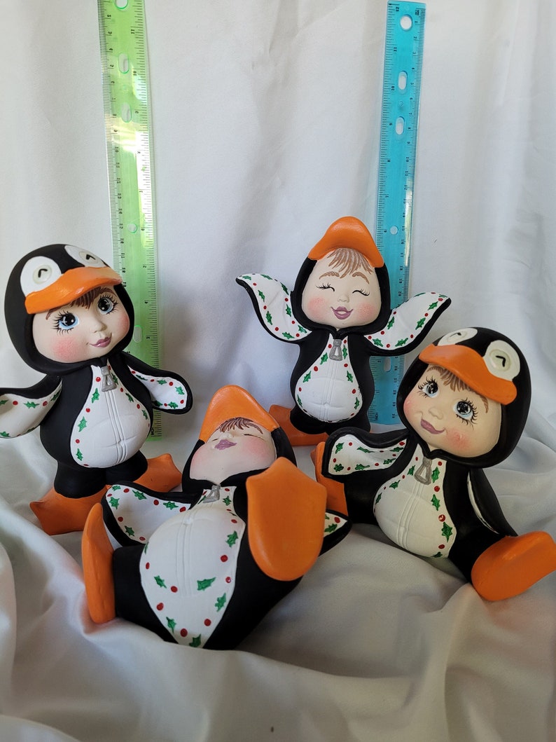 Custom Ceramic Penguin Kids Set of 4! WOW! - Etsy
