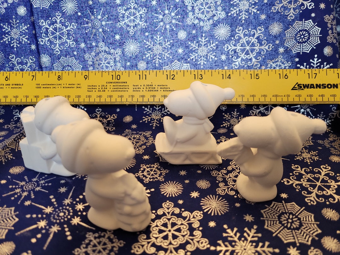 SNOOPY ORNAMENTS ( Set of 4 )! U Paint Ceramic Bisque! Unpainted Ready to Paint! WOW! - Etsy