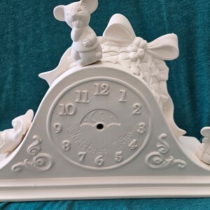 FREE USA Ship Mice on the Mantle Clock Set U Paint Ceramic - Etsy