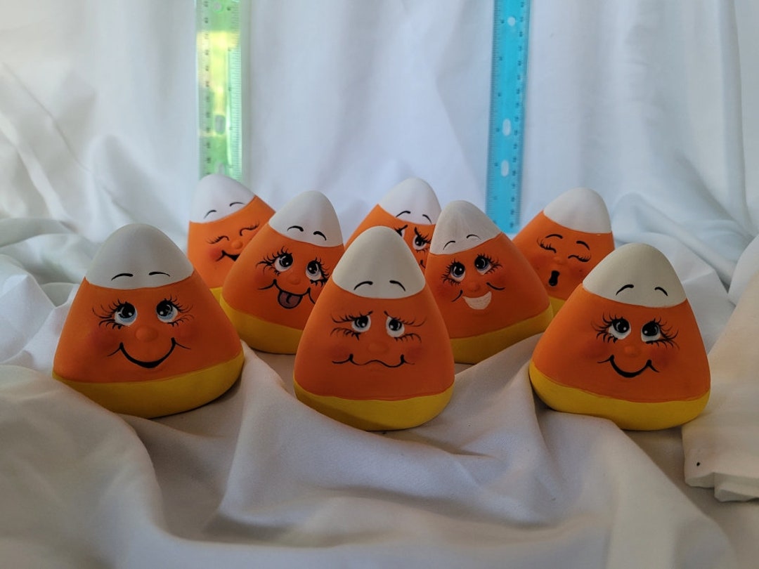 Candy Corn Ceramic Bisque 8 Different Faces Available Custom Painted ...