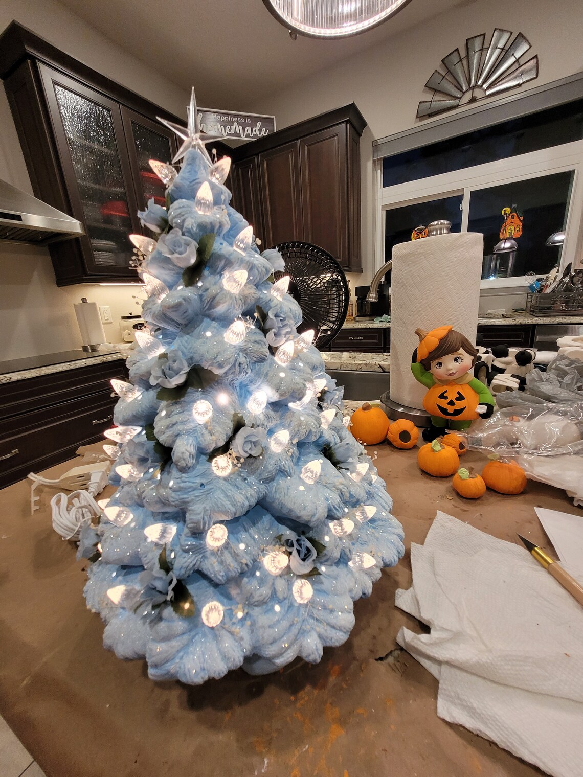 FREE USA Ship Large Country Blue Christmas Tree W/ Draped - Etsy