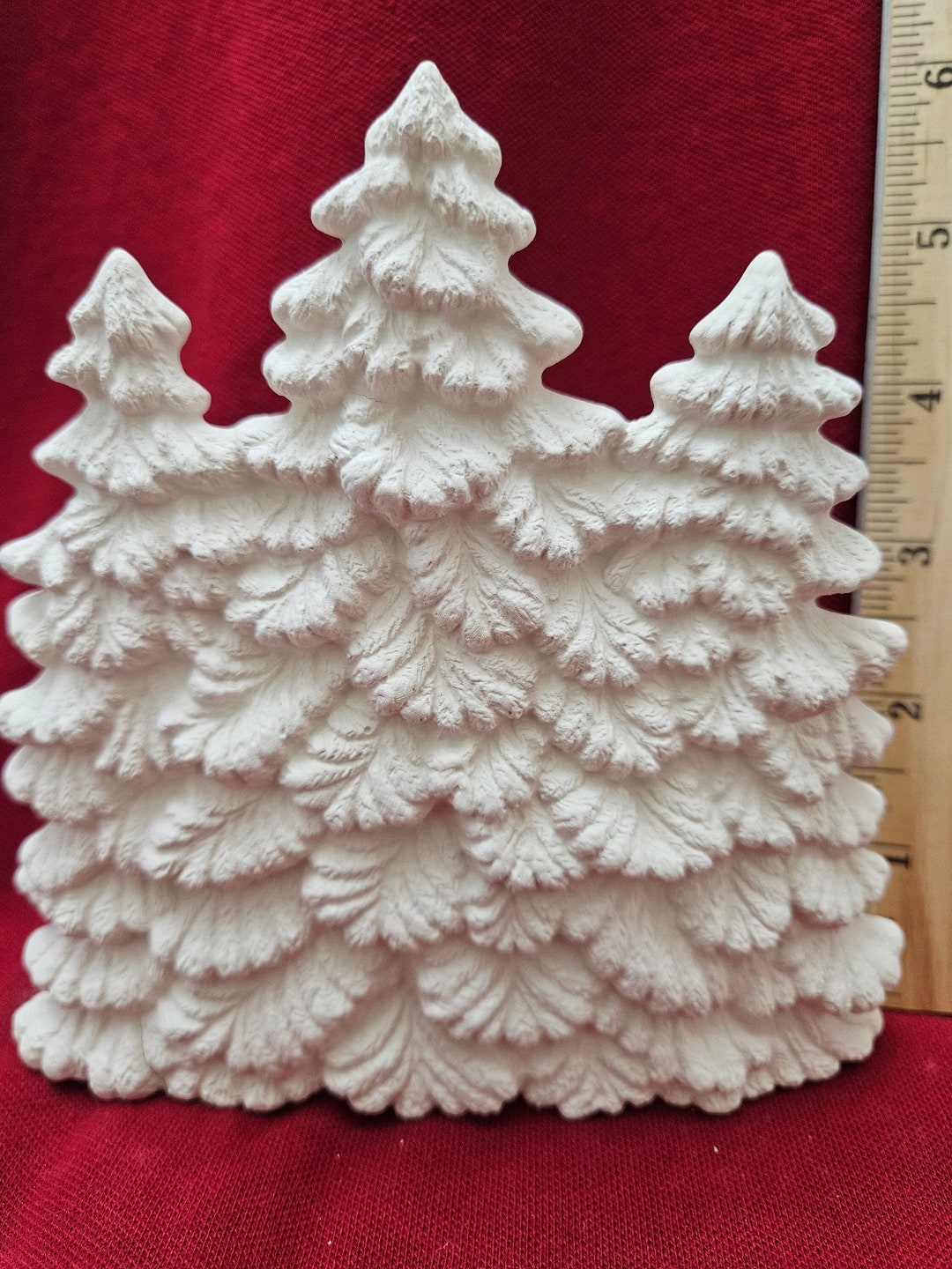 FREE USA Shipping! Christmas Spruce Trees Scene! U Paint Ceramic Bisque ...