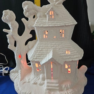 FREE USA Shipping! " Huge Haunted House W/light Kit "! U Paint Ceramic ...