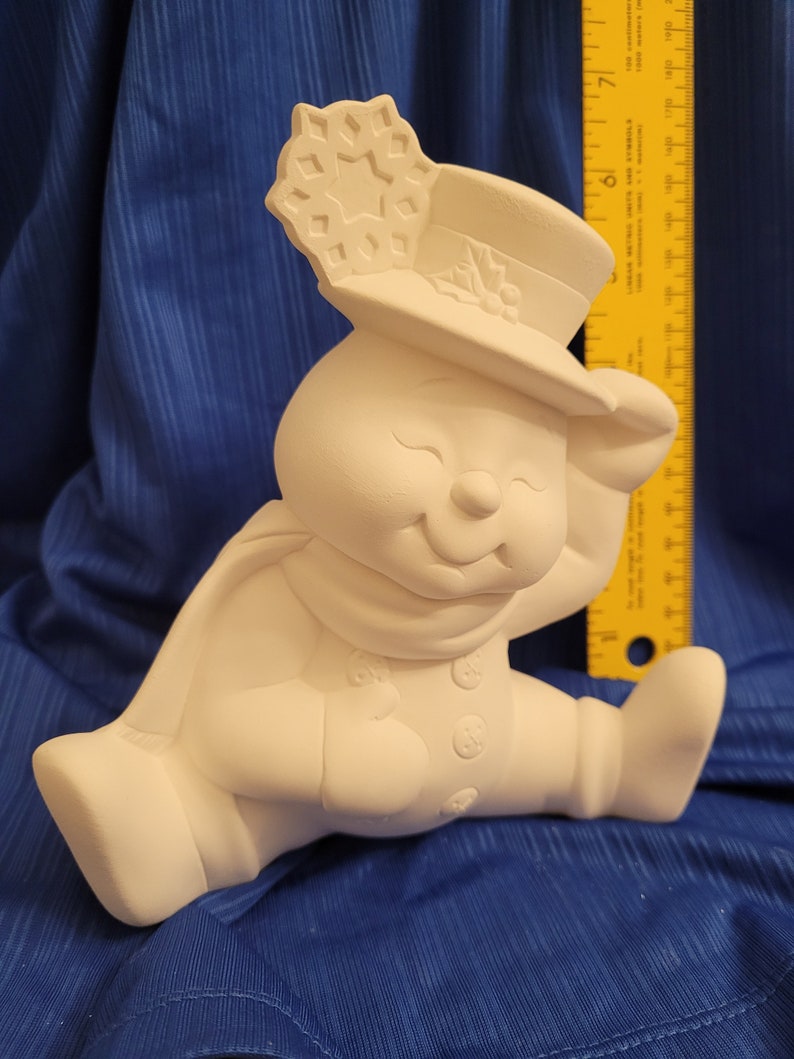 FREE USA Ship Snowflake Sitting Snowman U Paint Ceramic - Etsy