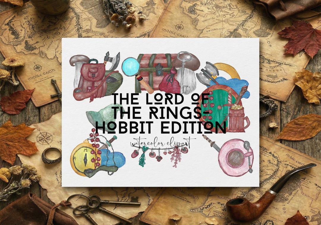 Lord of the Rings Hobbit Art Print, Shire Watercolor, Hobbit PNG ...