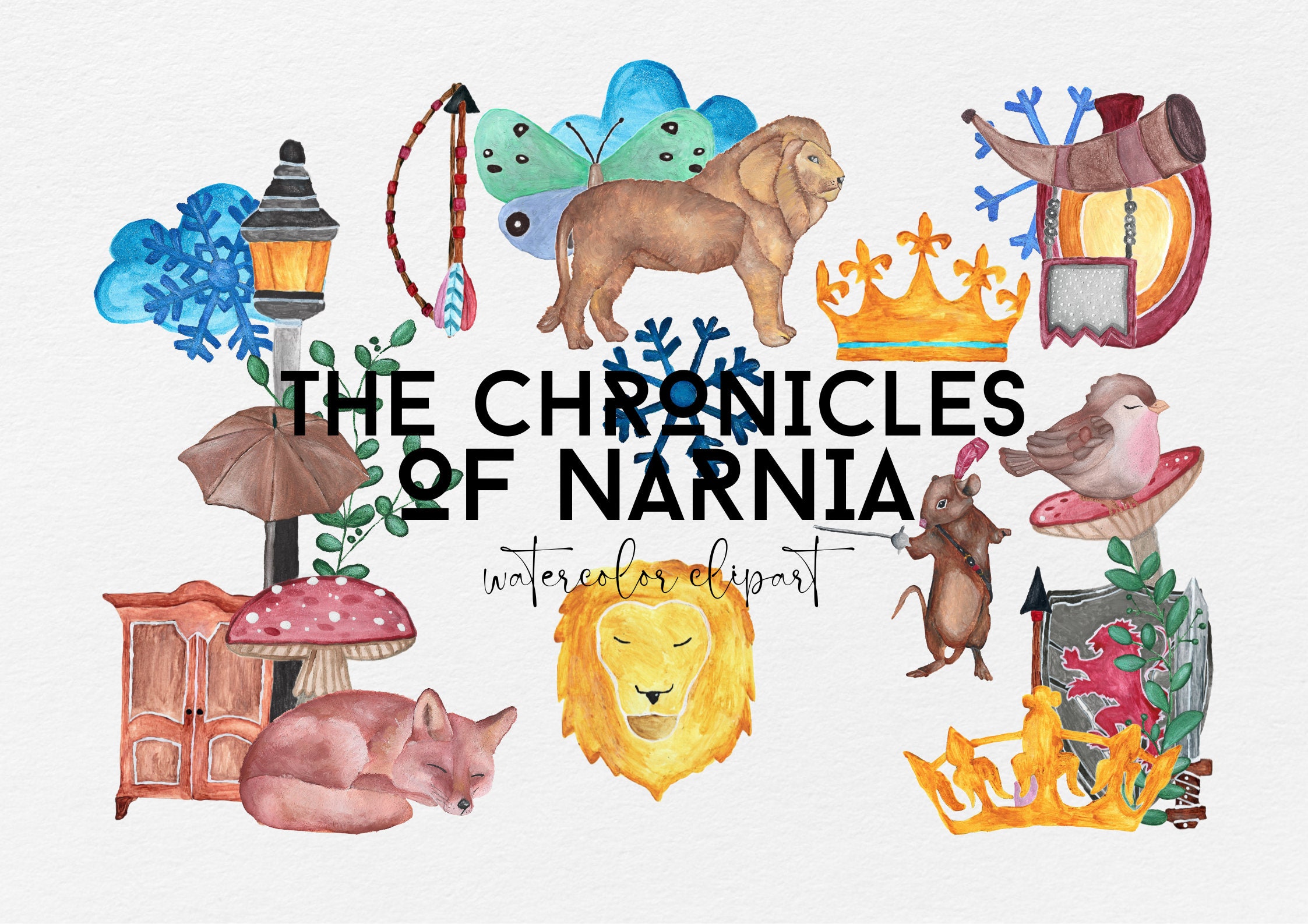 The Chronicles of Narnia WATERCOLOR Clipart Digital Print Art With PNG ...