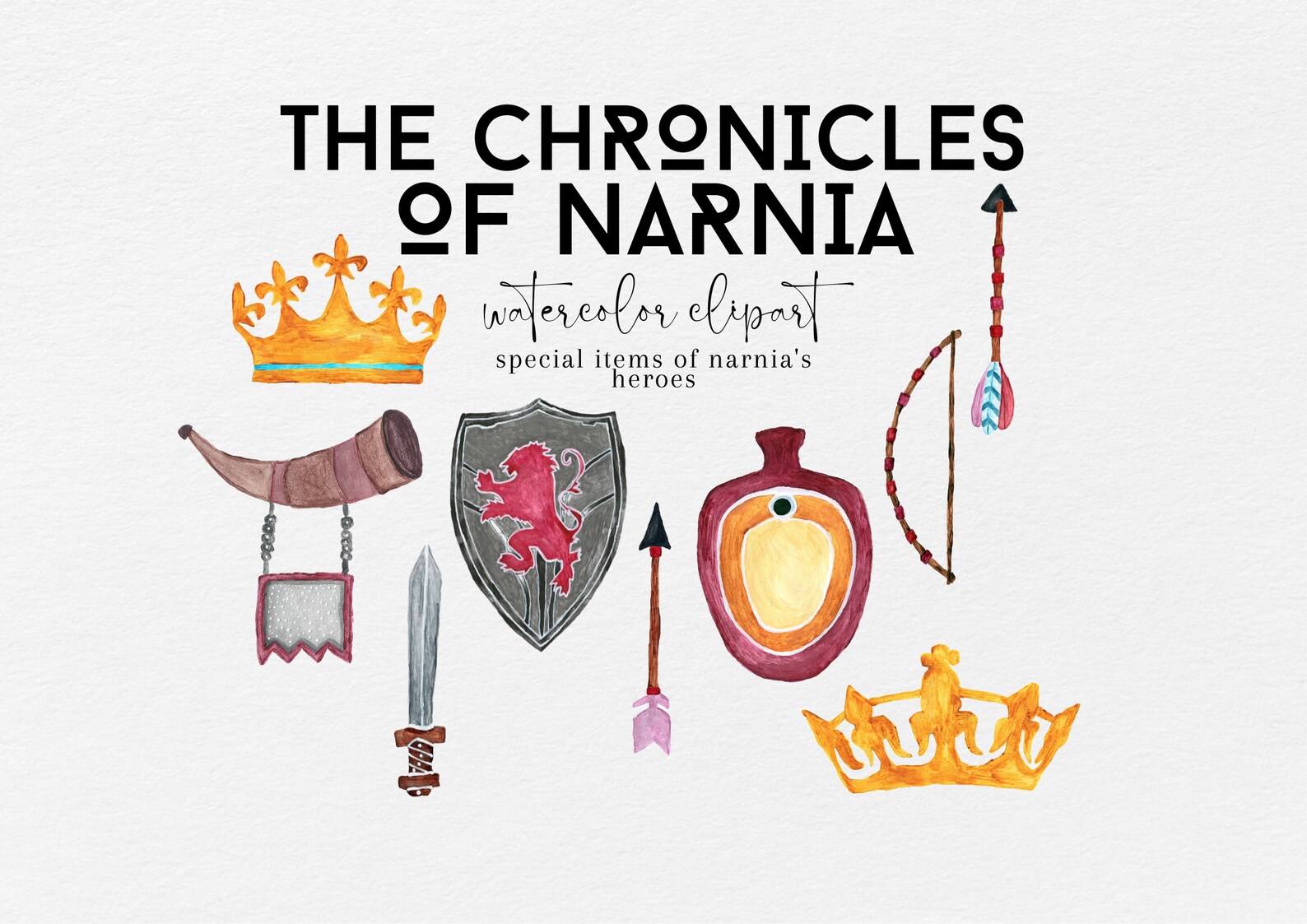 The Chronicles of Narnia | WATERCOLOR Clipart | Digital Print Art With ...