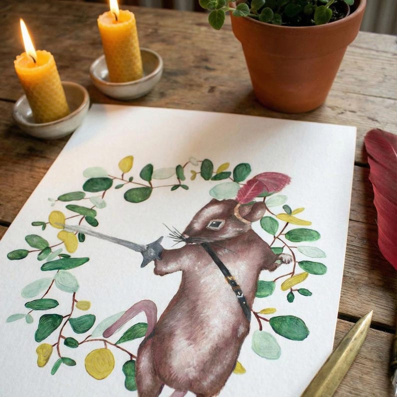 Reepicheep From the Chronicles of Narnia + BONUS STICKER | WATERCOLOR ...