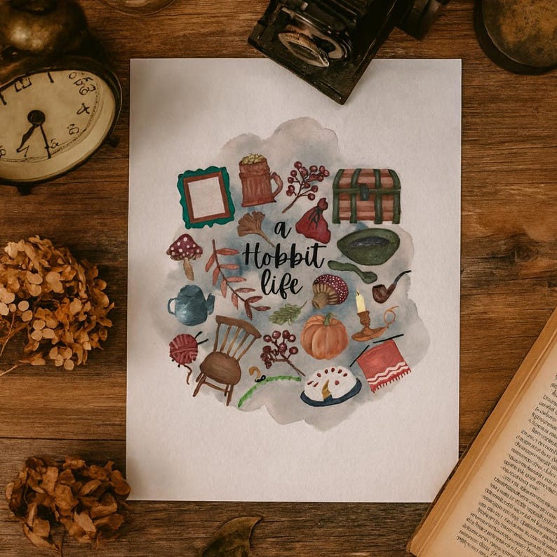 A Hobbit Life From the Lord of the Rings | WATERCOLOR Clipart | Digital ...