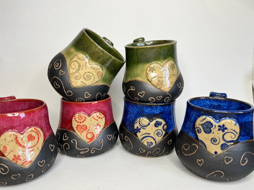 Heart Mug, Handmade Ceramic Mug, Ceramic Heart Mug Coffee or Tea Mug ...