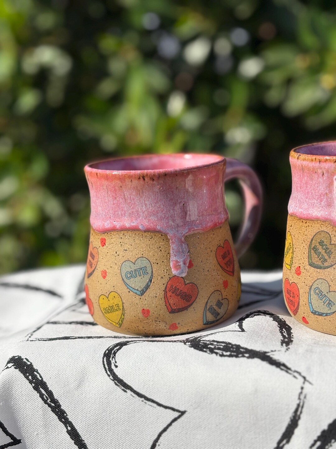 Handmade Ceramic Conversation Heart Mug: Pottery Coffee Tea Mug - Etsy