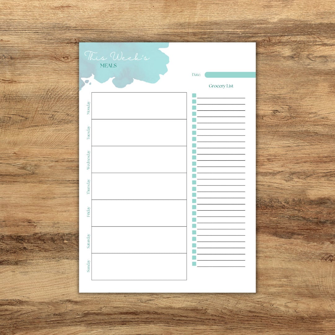 Weekly Meal Planner & Grocery List Printable PDF | Meal Prep | Digital ...