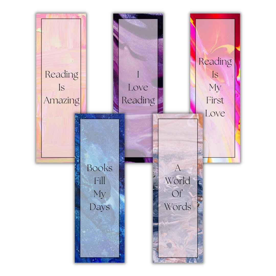 10 Printable Bookmarks, Printable Bookmark Set, Bookmarks, Digital ...