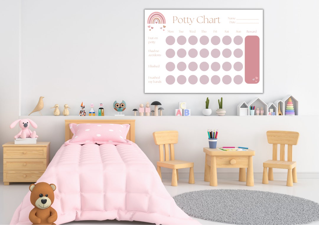 Potty Chart Printable Boho Rainbow | Potty Training Chart | Reward ...