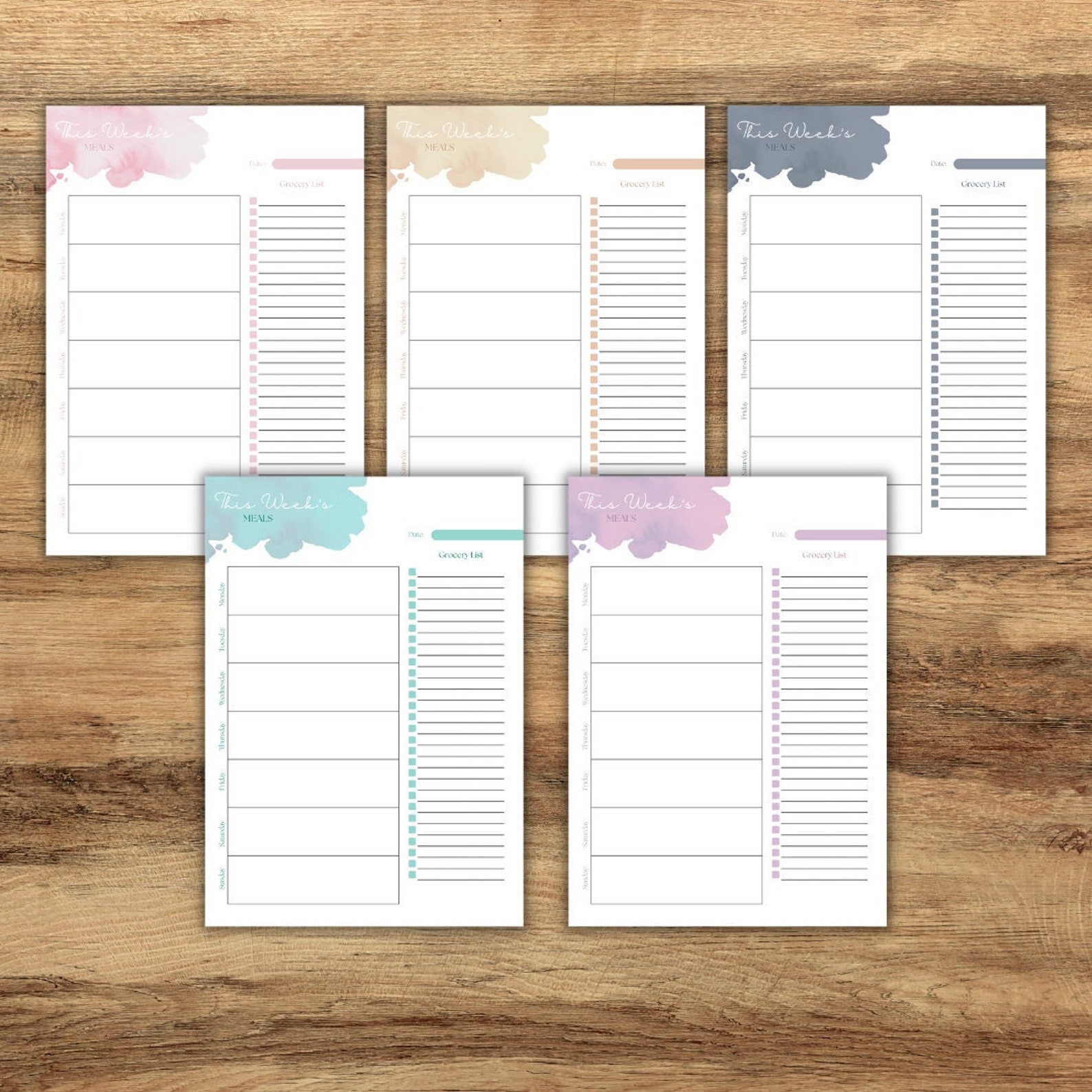 Weekly Meal Planner & Grocery List Printable PDF | Meal Prep | Digital ...