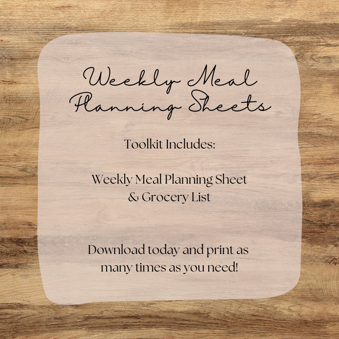 Weekly Meal Planner & Grocery List Printable PDF | Meal Prep | Digital ...