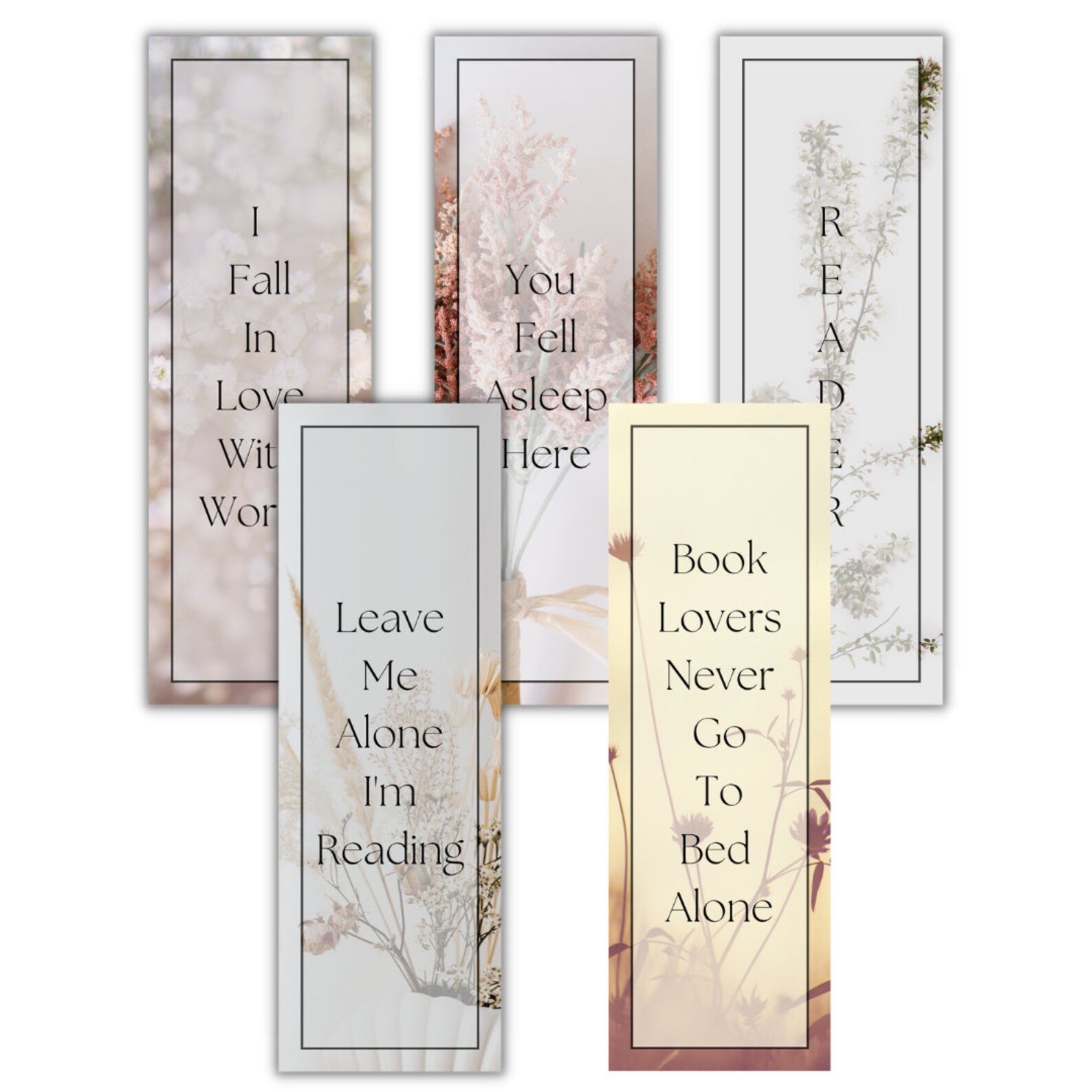Printable Bookmarks, Printable Bookmark Set, Bookmarks, Digital ...