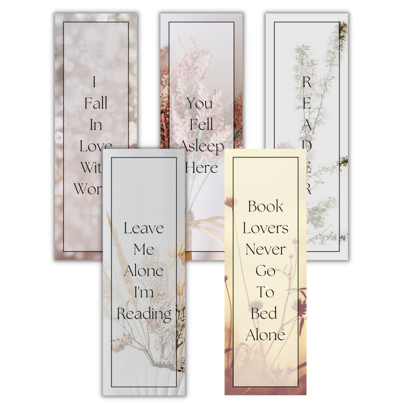 Printable Bookmarks, Printable Bookmark Set, Bookmarks, Digital ...