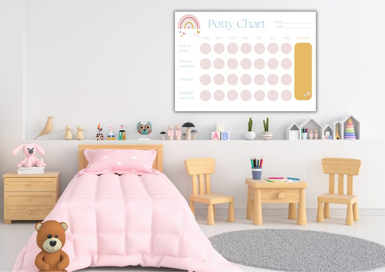 Potty Chart Printable Boho Rainbow | Potty Training Chart | Rewards ...