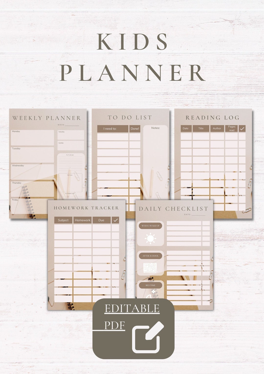 Kids Planner Printable Scheduler Printable Planner for Kids Homeschool ...