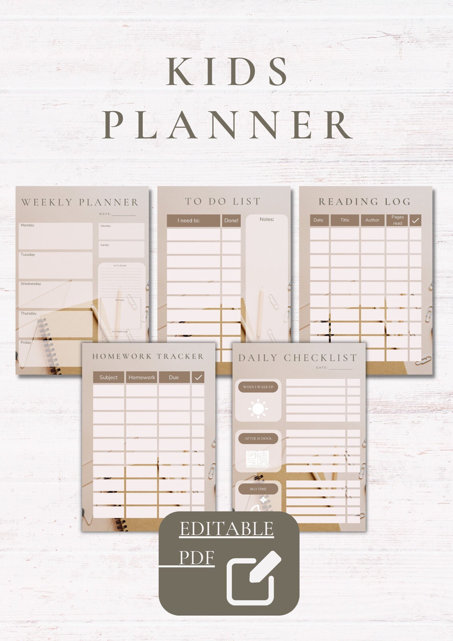 Kids planner printable planner printable planner for kids - Etsy Nederland