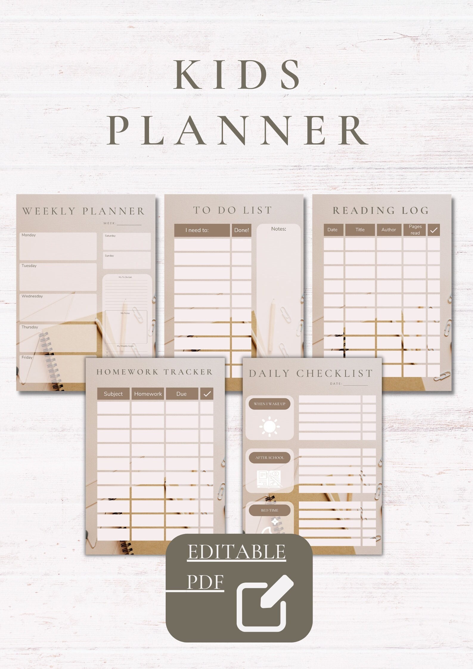 Kids Planner Printable Planner Printable Planner for Kids - Etsy