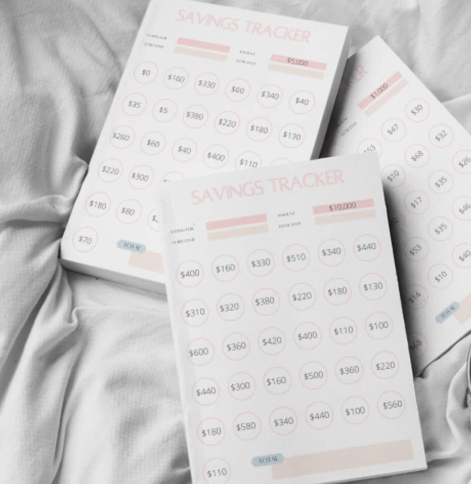 Fun Printable Savings Tracker Challenge, Instant Download, Minimal ...