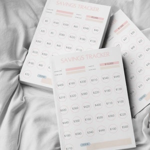 Fun Printable Savings Tracker Challenge, Instant Download, Minimal ...