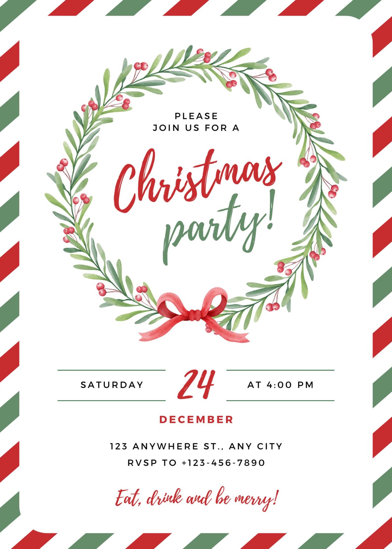 Editable Christmas Party Invitation Template Adult Company Office ...