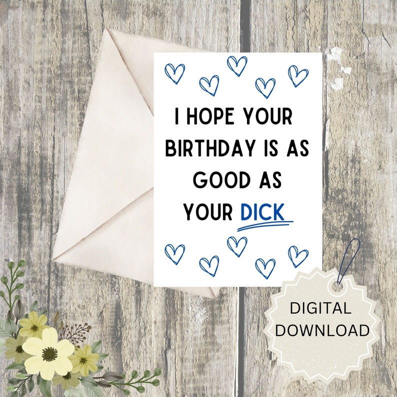 Funny Rude Birthday Card | Birthday Card for Boyfriend, Girlfriend ...