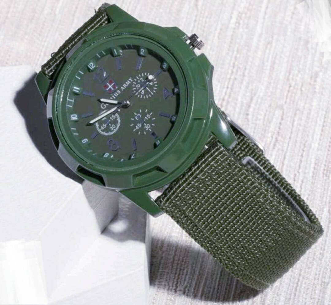 Military Green Canvas Quartz Watch - Etsy
