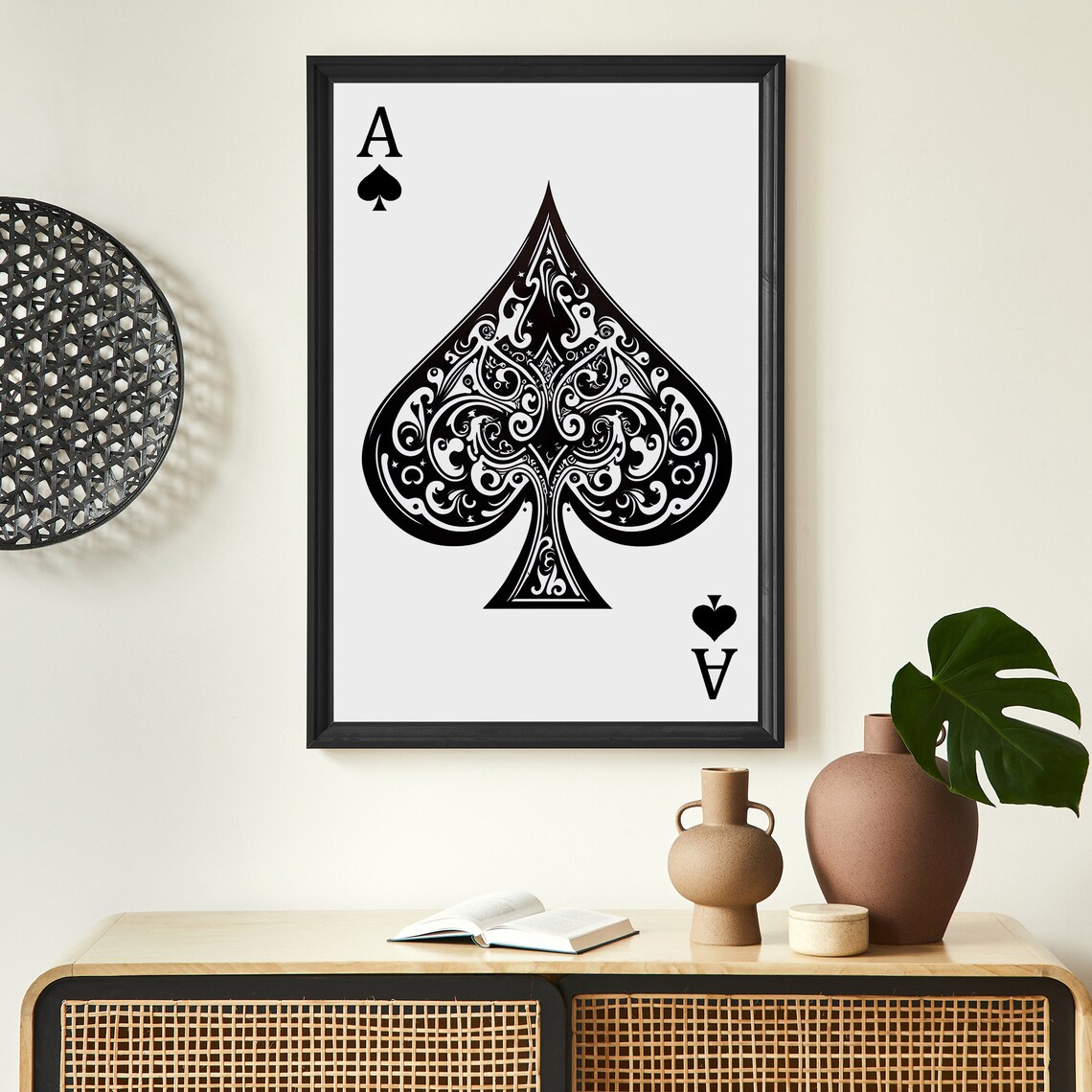 Poker Wall Art Set Printable Multi Canvas Panels Royal Flush Playing ...