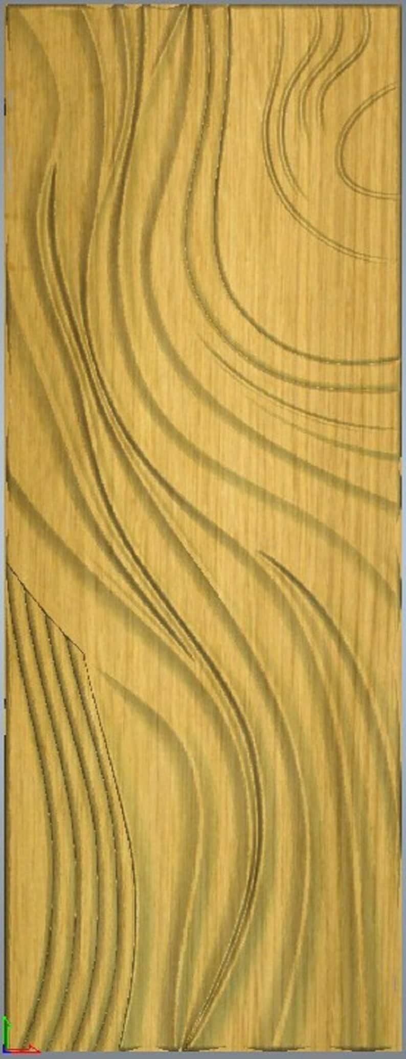 3D Wavy Door Panel | STL RLF | File for Wood | Carving MDF Cut | Modern ...