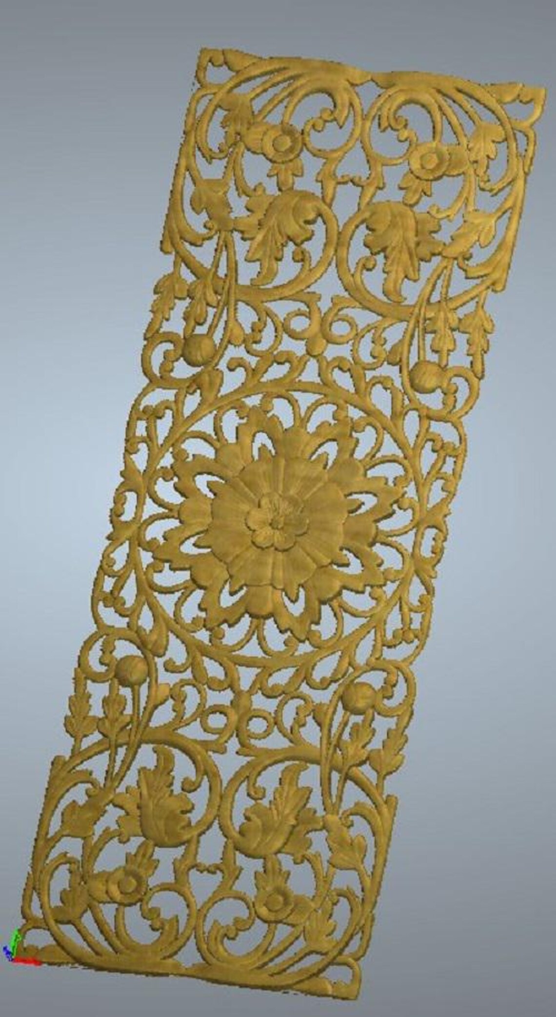 CNC Carving Floral Wall Panel: 3D Scroll Relief (STL RLF Digital ...