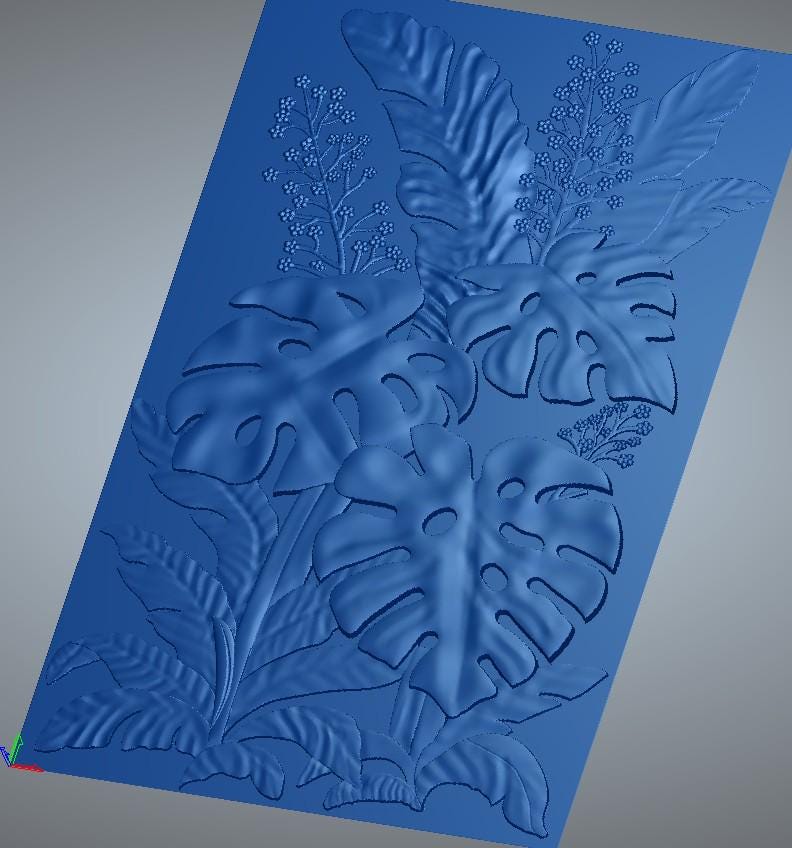 Unique 3D Leaf Panel Design | CNC Router Carving | STL & RLF Digital ...