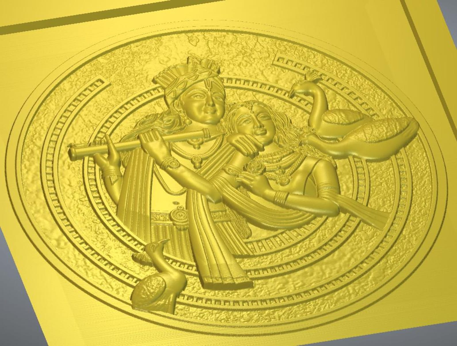 Radha Krishna 3D Relief CNC Design | Round Wall Mural | STL & RLF ...