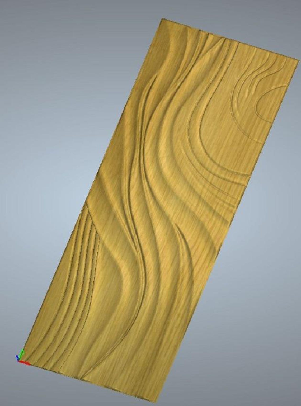 3D Wavy Door Panel | STL RLF | File for Wood | Carving MDF Cut | Modern ...