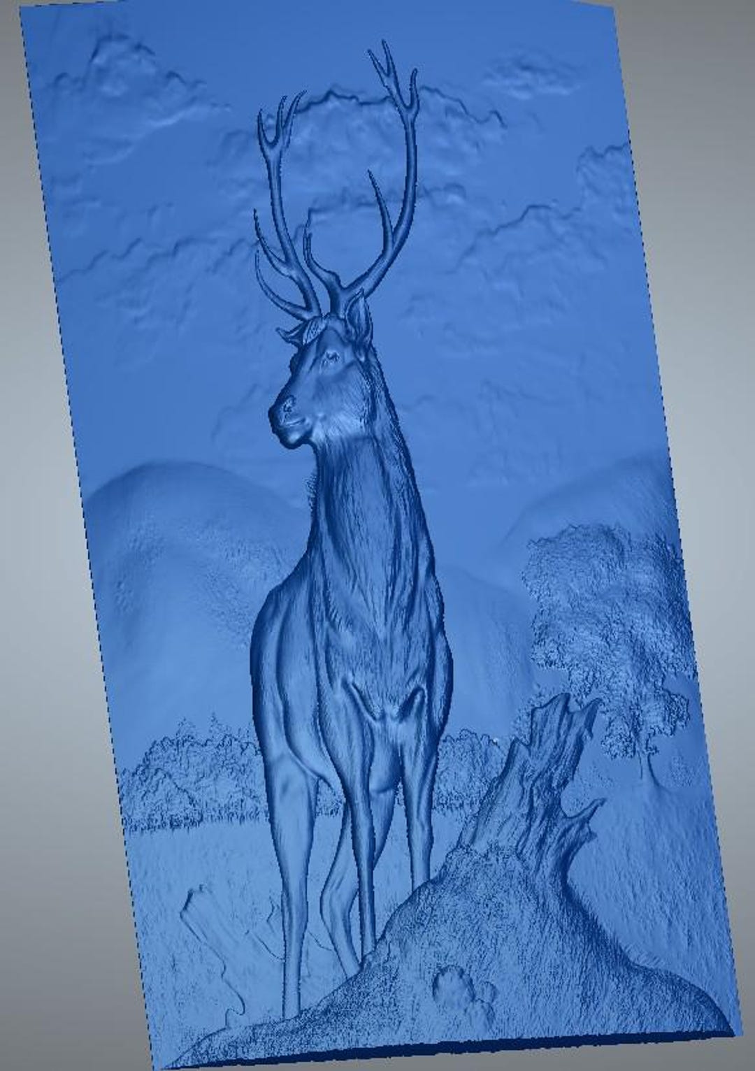 3D Deer Relief CNC Design – Wildlife Wall Art, Carving File for Wood ...
