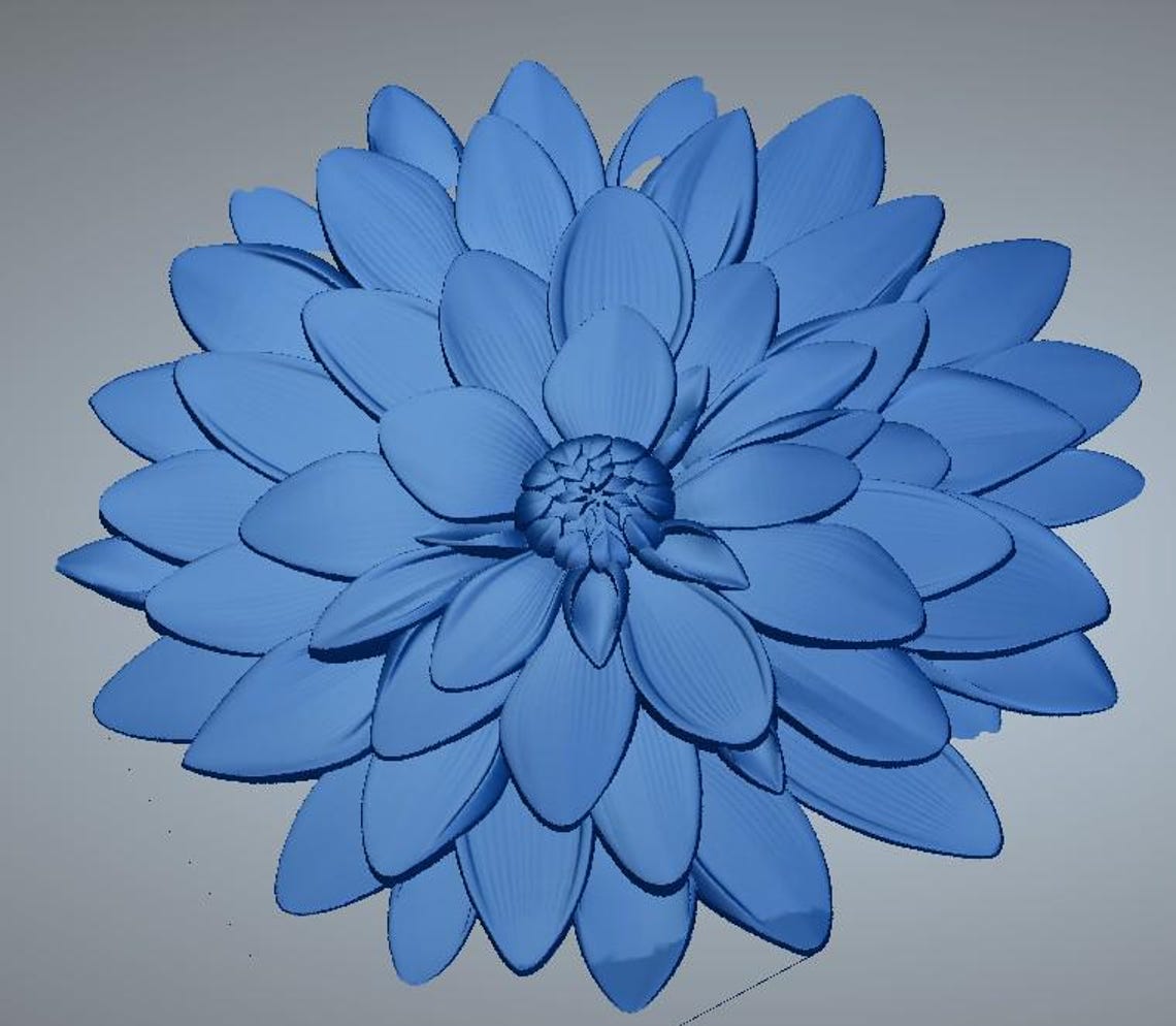 3D Flower Relief STL RLF File | CNC Carving Floral Design | Digital ...
