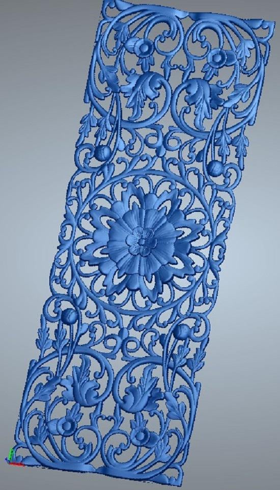 CNC Carving Floral Wall Panel: 3D Scroll Relief (STL RLF Digital ...