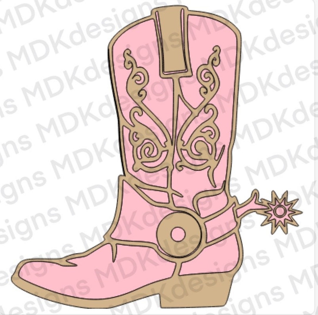 Cowboy Boot With Spur SVG - Etsy