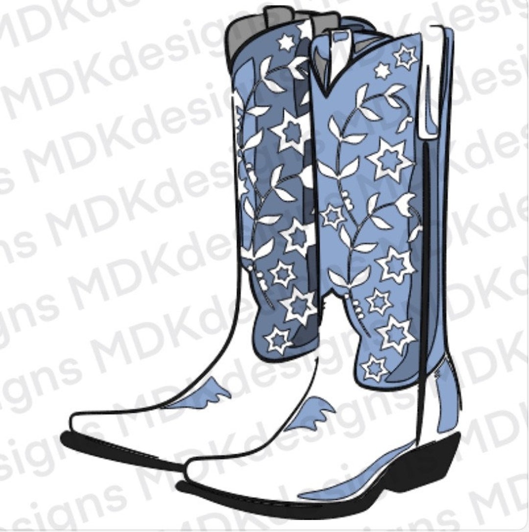 Cowboy Boots Blue Jean SVG - Etsy
