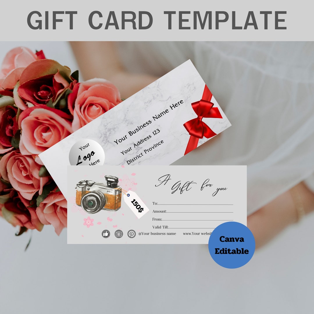 Photography Gift Certificate Template, Photo Session Voucher,editable ...