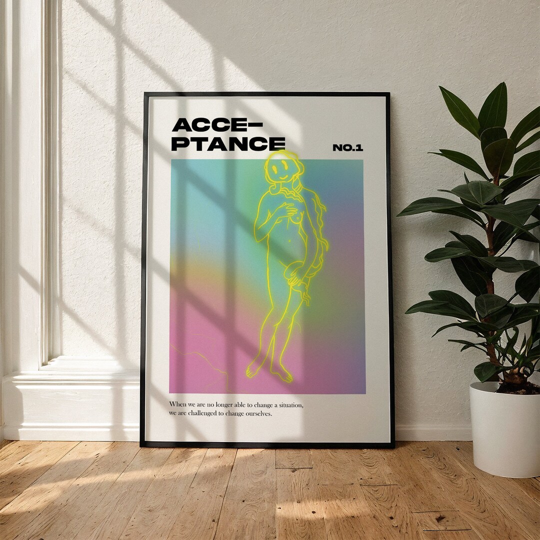 Acceptance | A2 Self Care Digital Print, Downloadable Motivation Poster ...