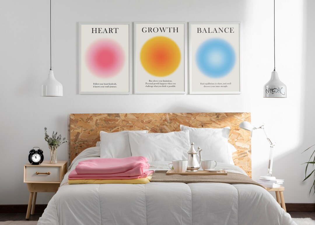 Aura Poster, 3 Pack, Positive Affirmation, Balance, Growth, Heart, Self ...