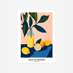 Les Citrons – French Lemon Wall Art Print, Vintage Citrus Poster ...