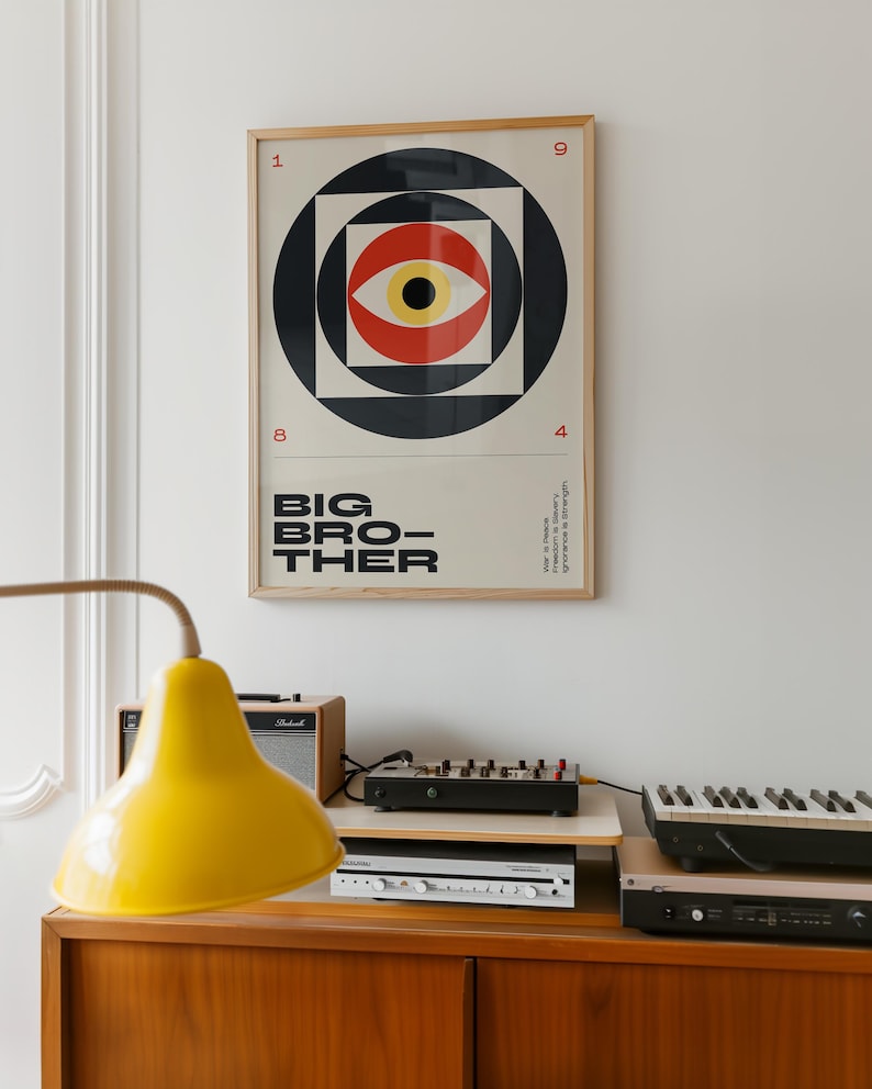 1984 Poster, George Orwell Wall Art: Dystopian Print Modern Book Wall ...