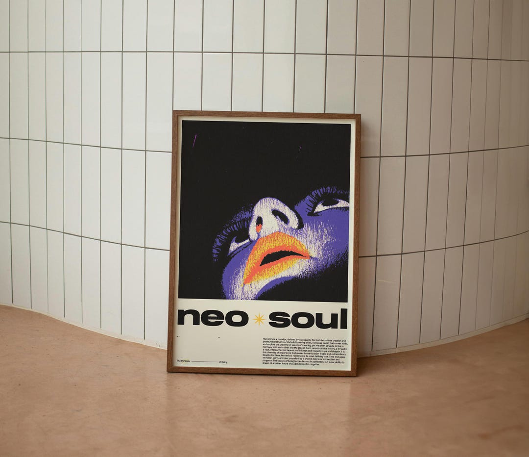 Psychedelic Neo Soul Art Print: Retro Pop Portrait, Modern Home Decor ...